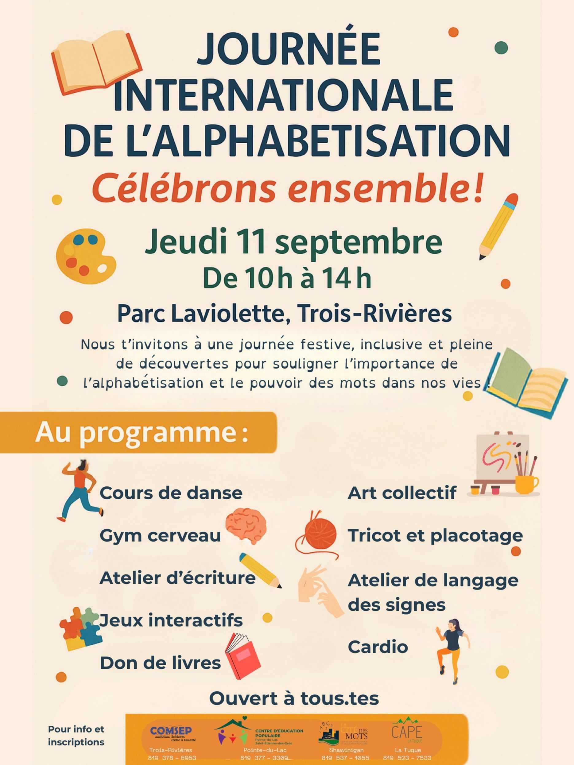 Activités au parc Laviolette pour la Journée de l'alphabétisation - L ...